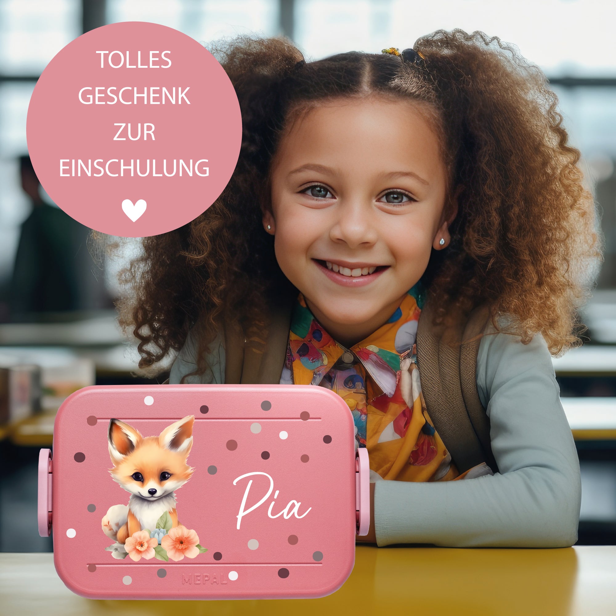 Mepal Lunchbox Midi "Tiere mit Punkten" personalisiert 🐾