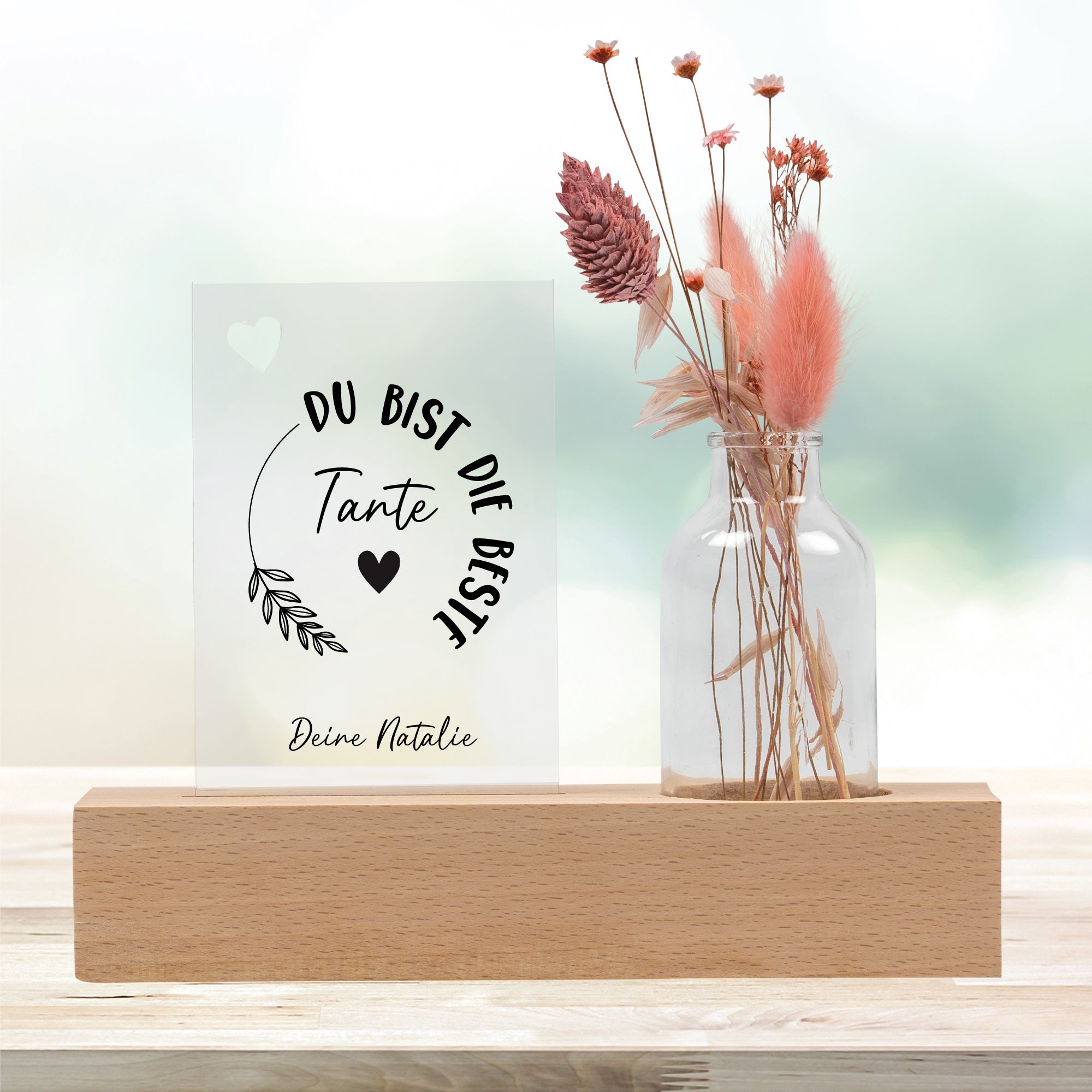 Personalisierbarer Trockenblumenständer "Beste Tante" 🎁