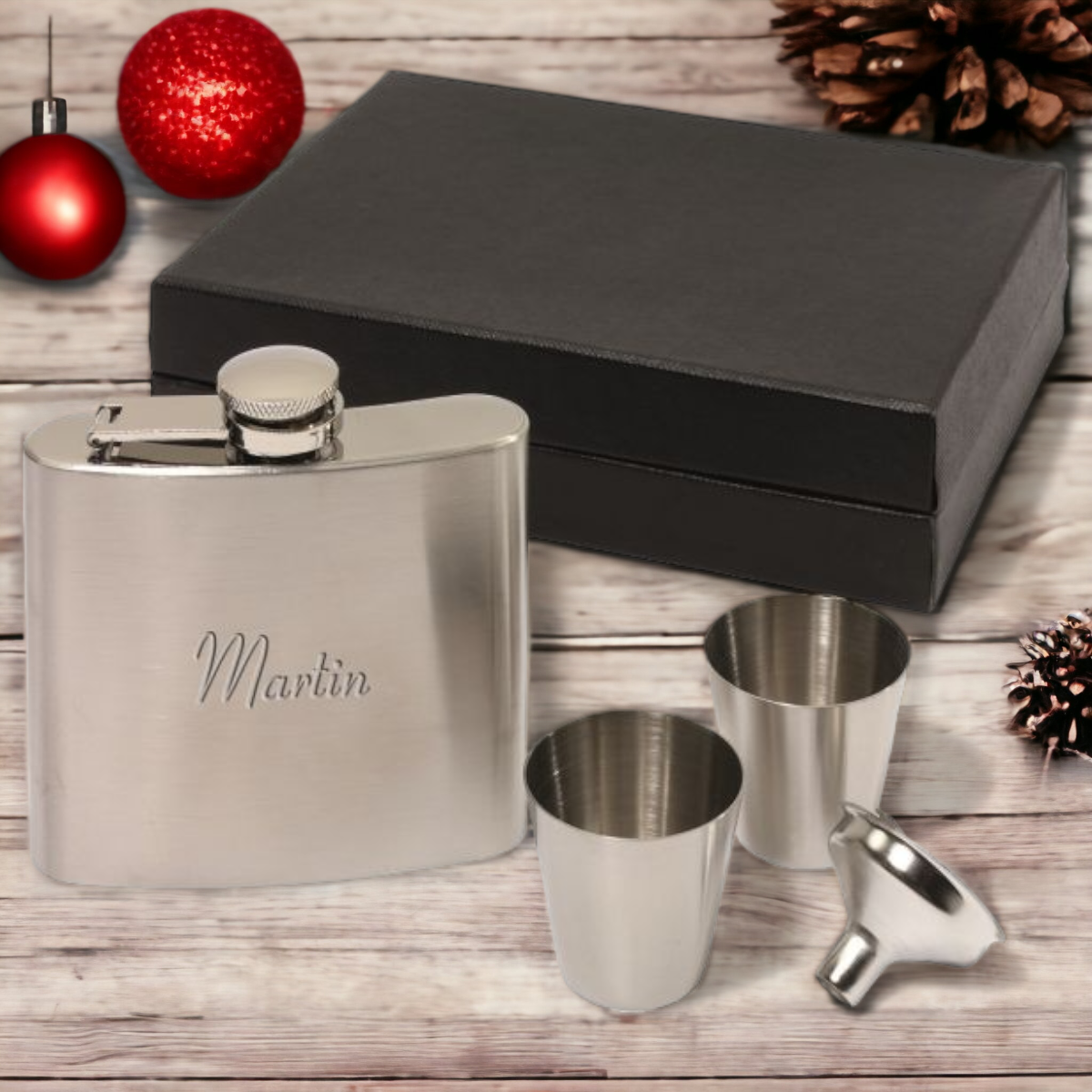 Personalisiertes Flachmann Set mit Gravur