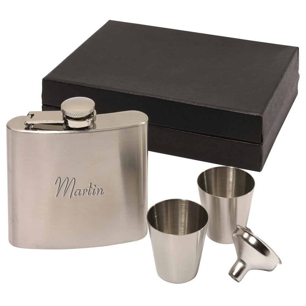 Personalisiertes Flachmann Set mit Gravur